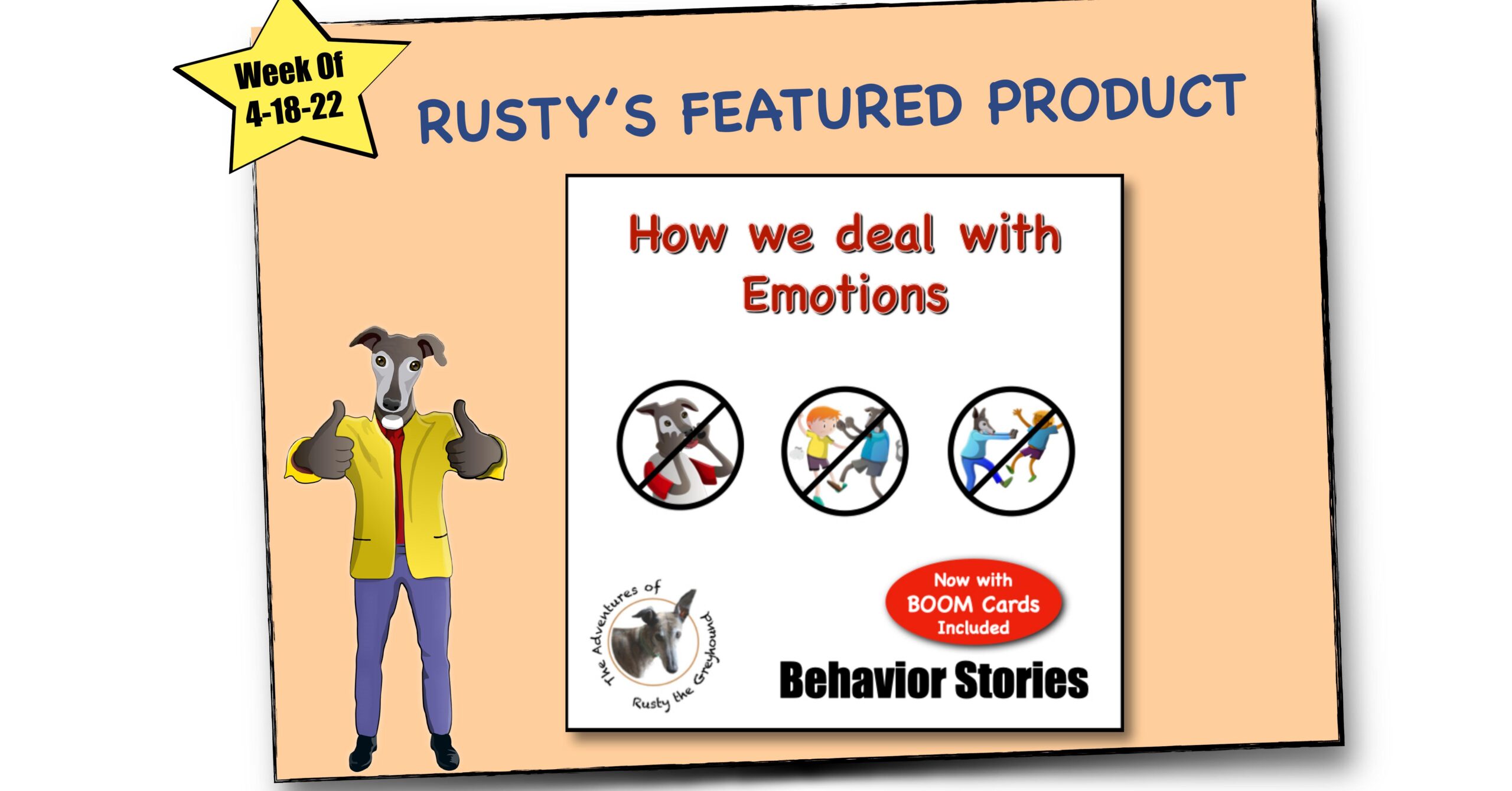 Featured Product How we Deal with Emotions - Rusty the Greyhound, PBIS ...