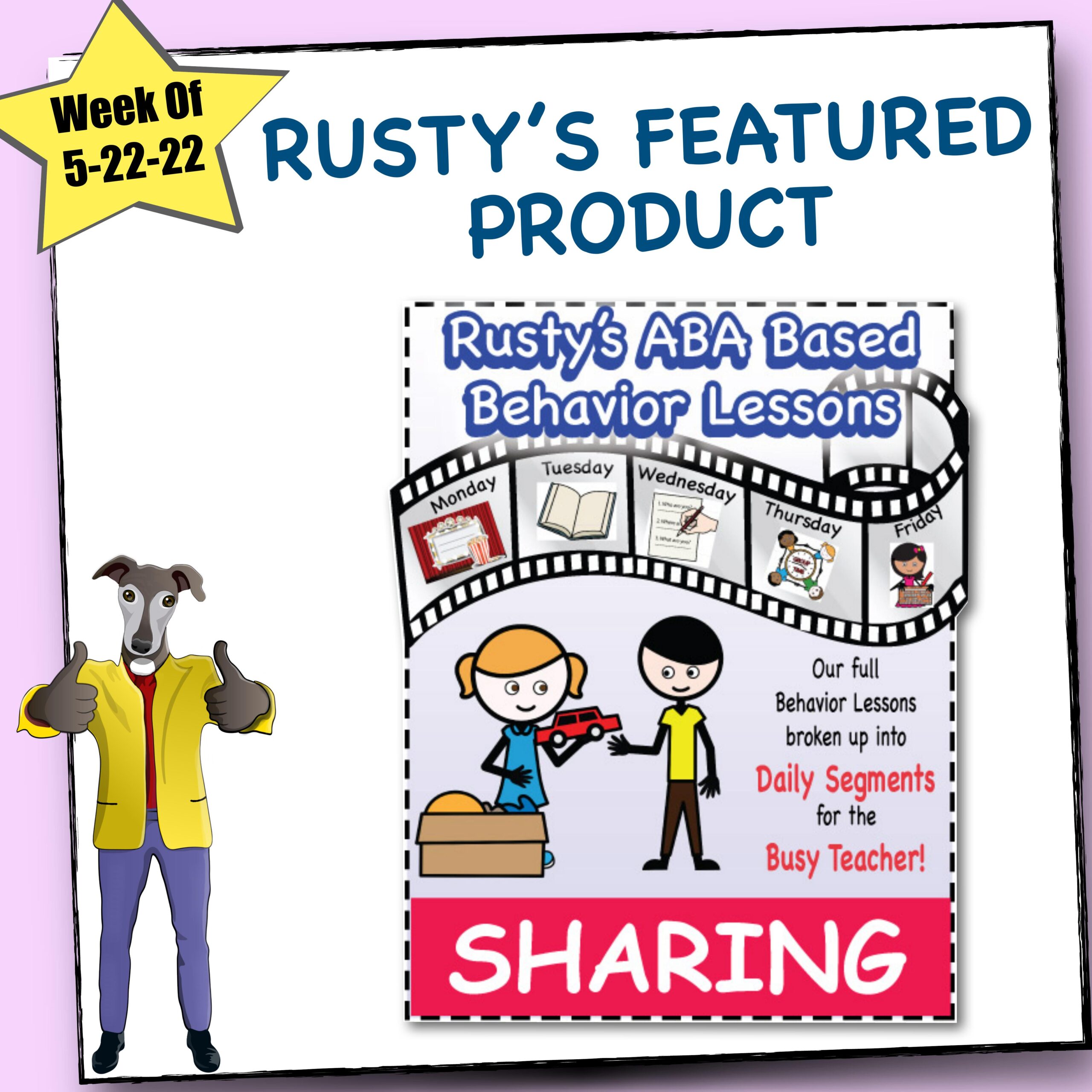 Sharing: 15 min. ABA Behavior Lessons Set of 5 Lessons - Rusty the ...