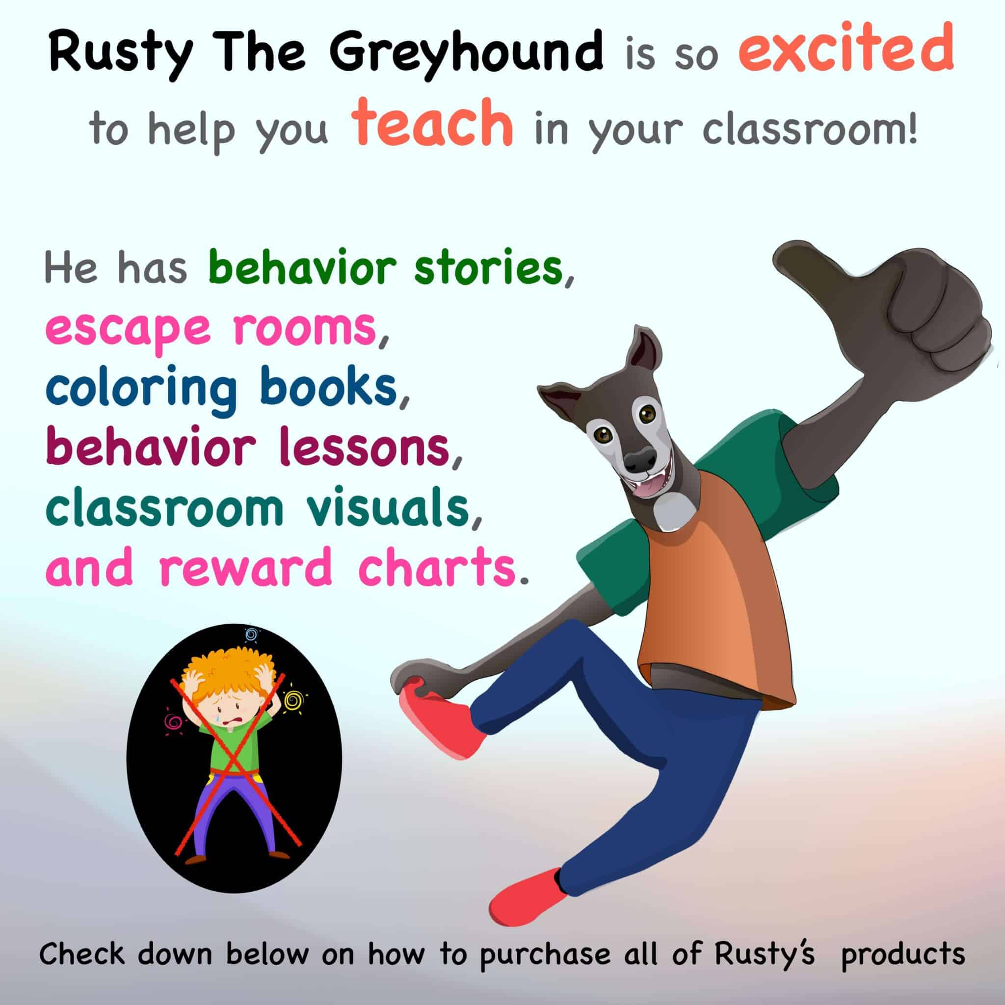 Rusty the Greyhound Wants to Help! - Rusty the Greyhound, PBIS, ABA ...